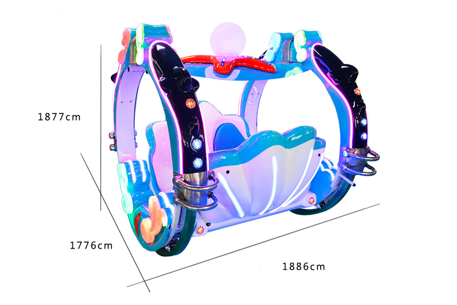 outdoor carnival crazy 360 degree remote control 12V rolling car for adults