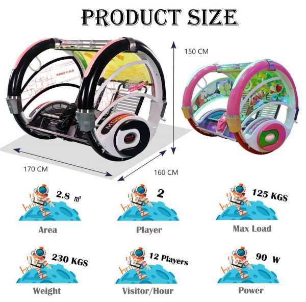 huaqin auto-show moonwalk car indoor carnival adults 360 rolling car sale