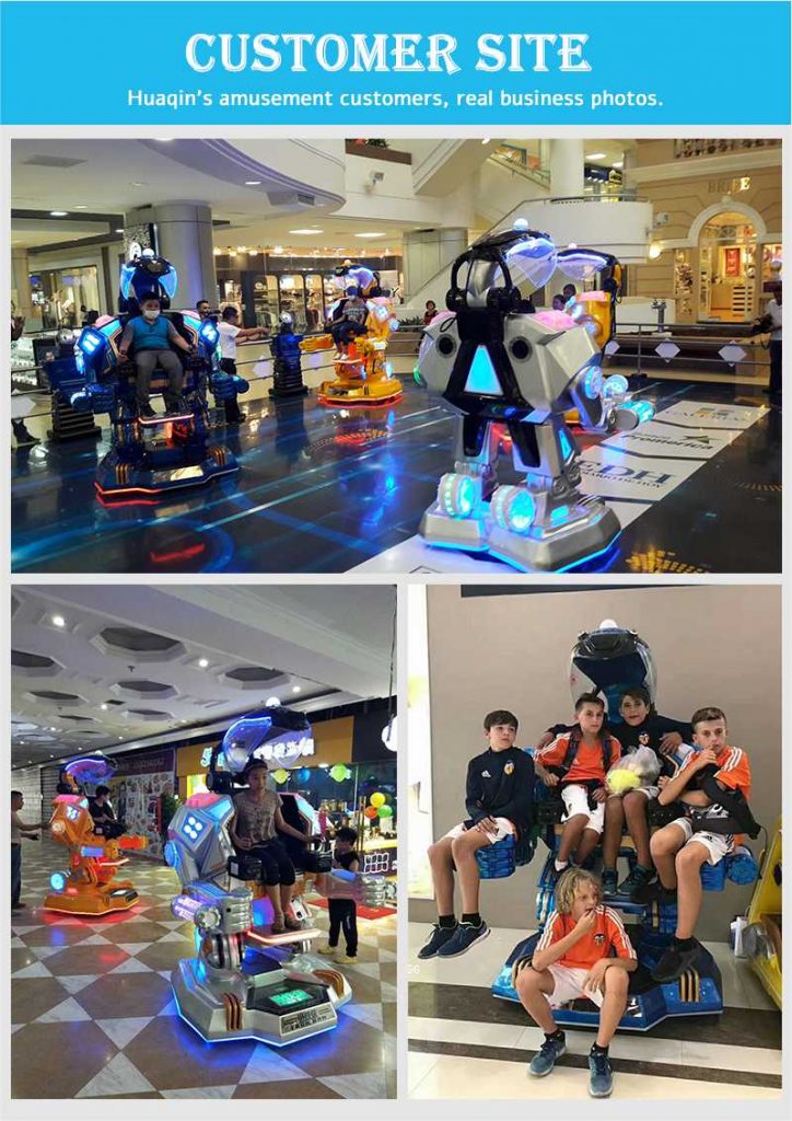 huaqin amusement machines factory parent-kid walking robot for sale