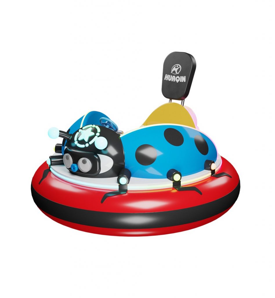 huaqin dodgem factory long life battery ladybug adult bumper car for sale
