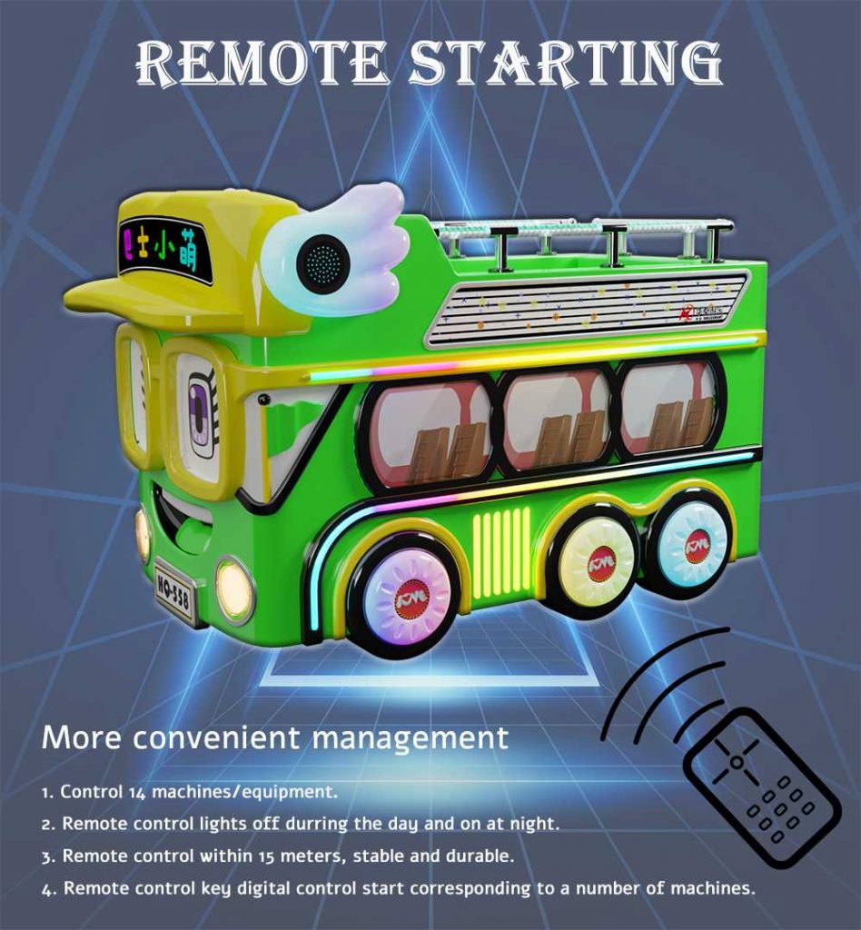 huaqin coin operated kiddie ride manufacturer electric cute bus for sale