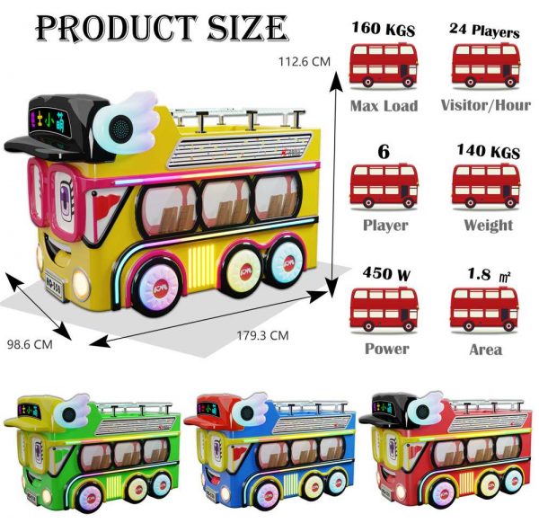 huaqin coin operated kiddie ride manufacturer electric cute bus for sale